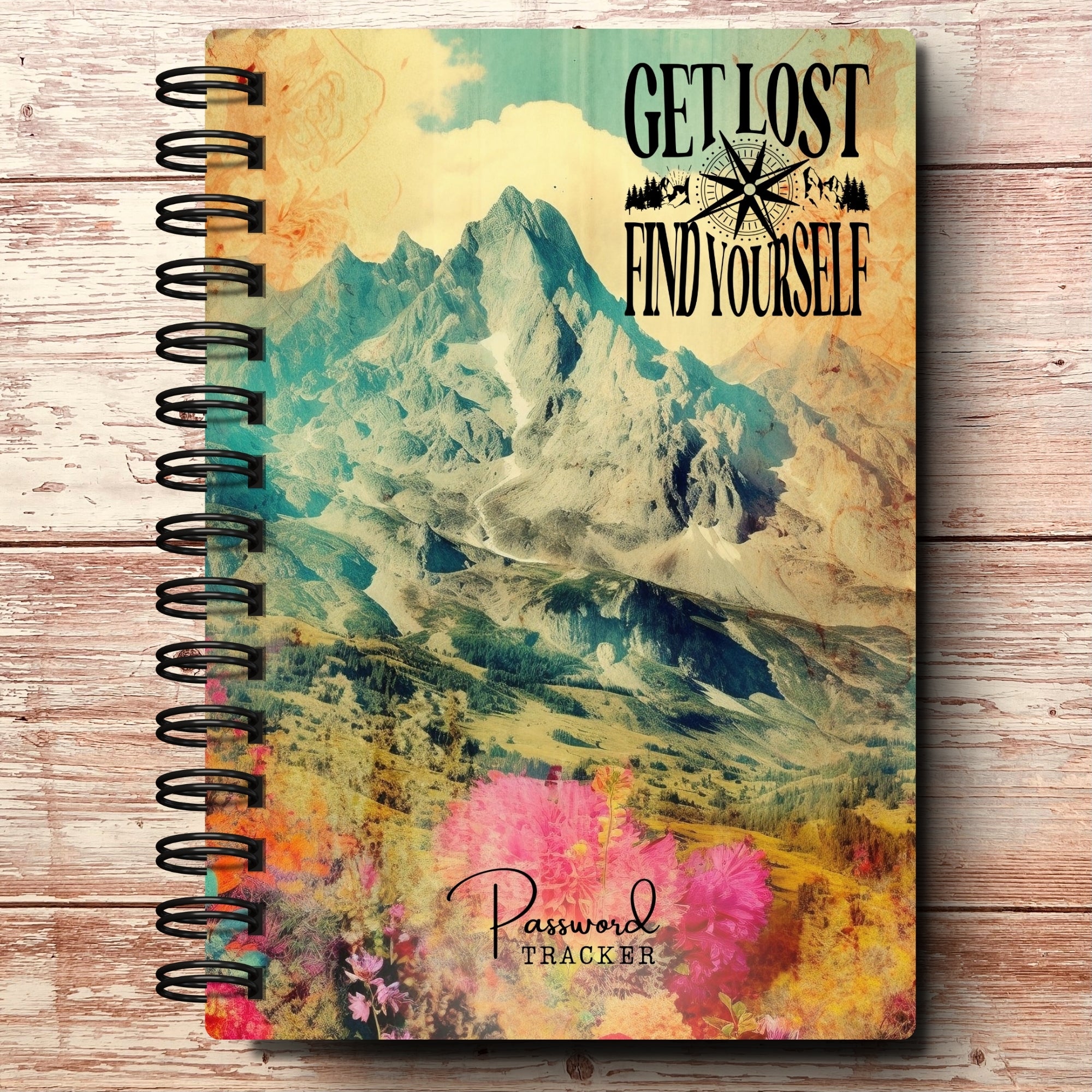 Custom Password Log Book | Get Lost, Find Yourself | Social Media ...
