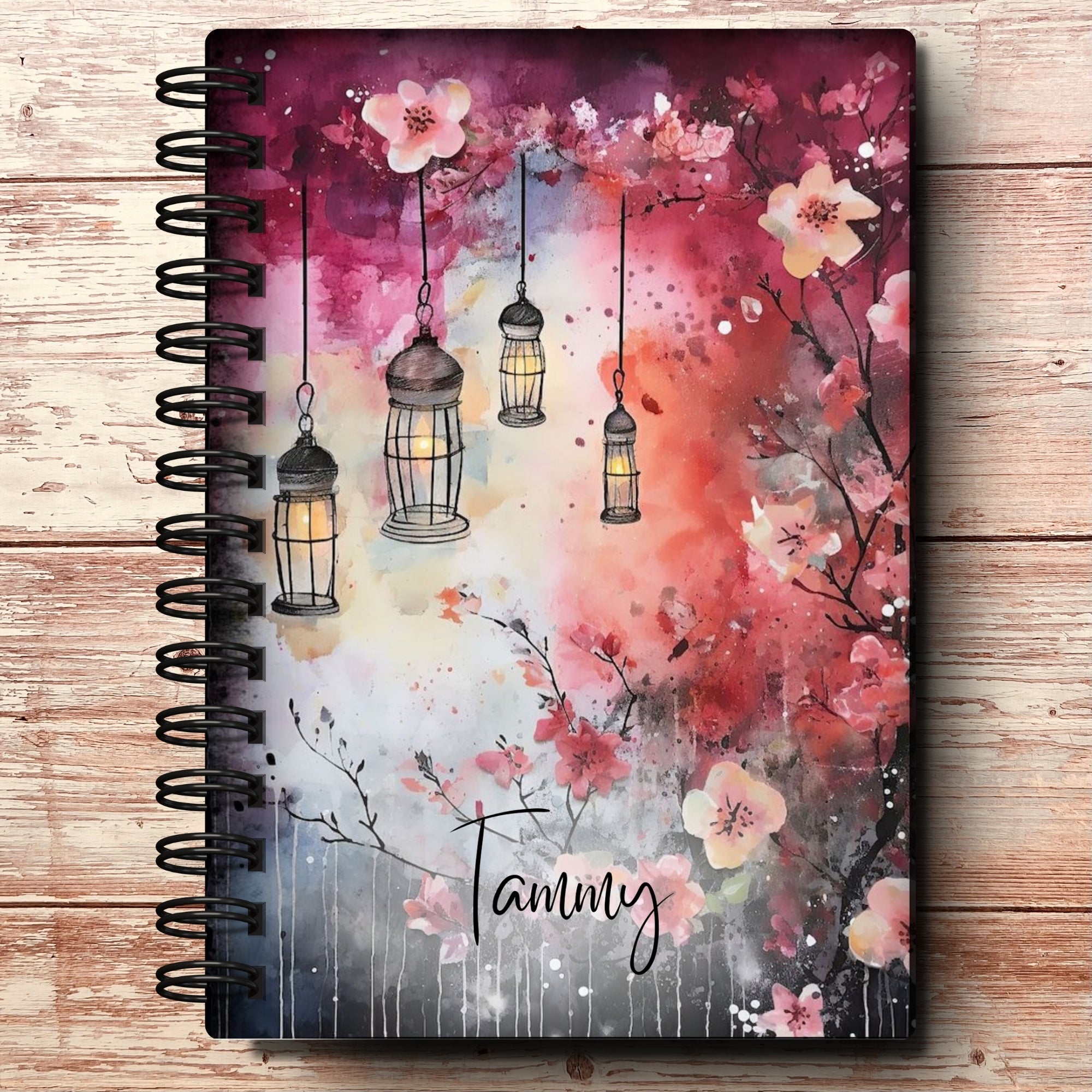 A5 Custom Planner | Midnight Cherry Blossoms A5 Planner | Personal ...