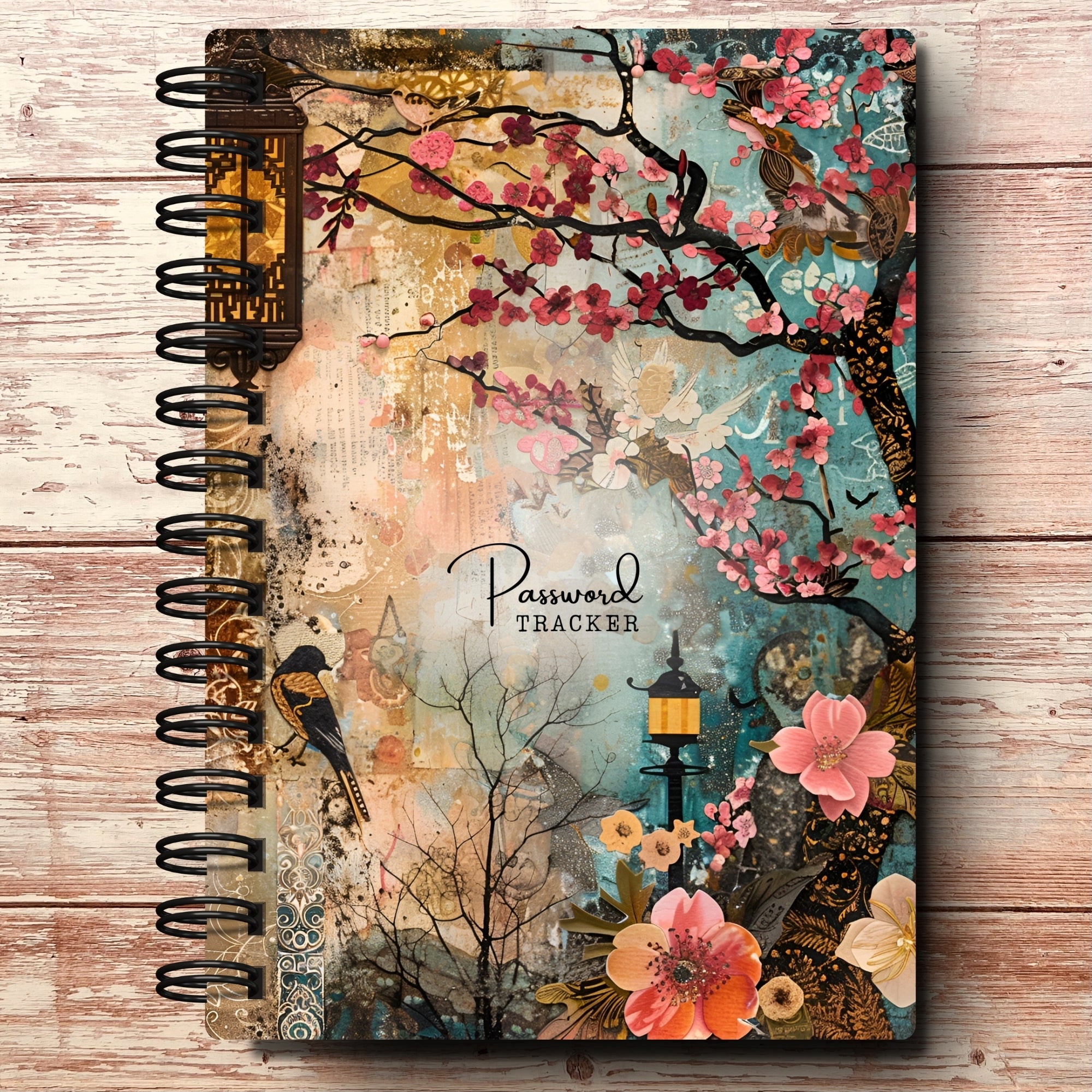 Custom Password Log Book | Cherry Blossom Garden | Social Media ...