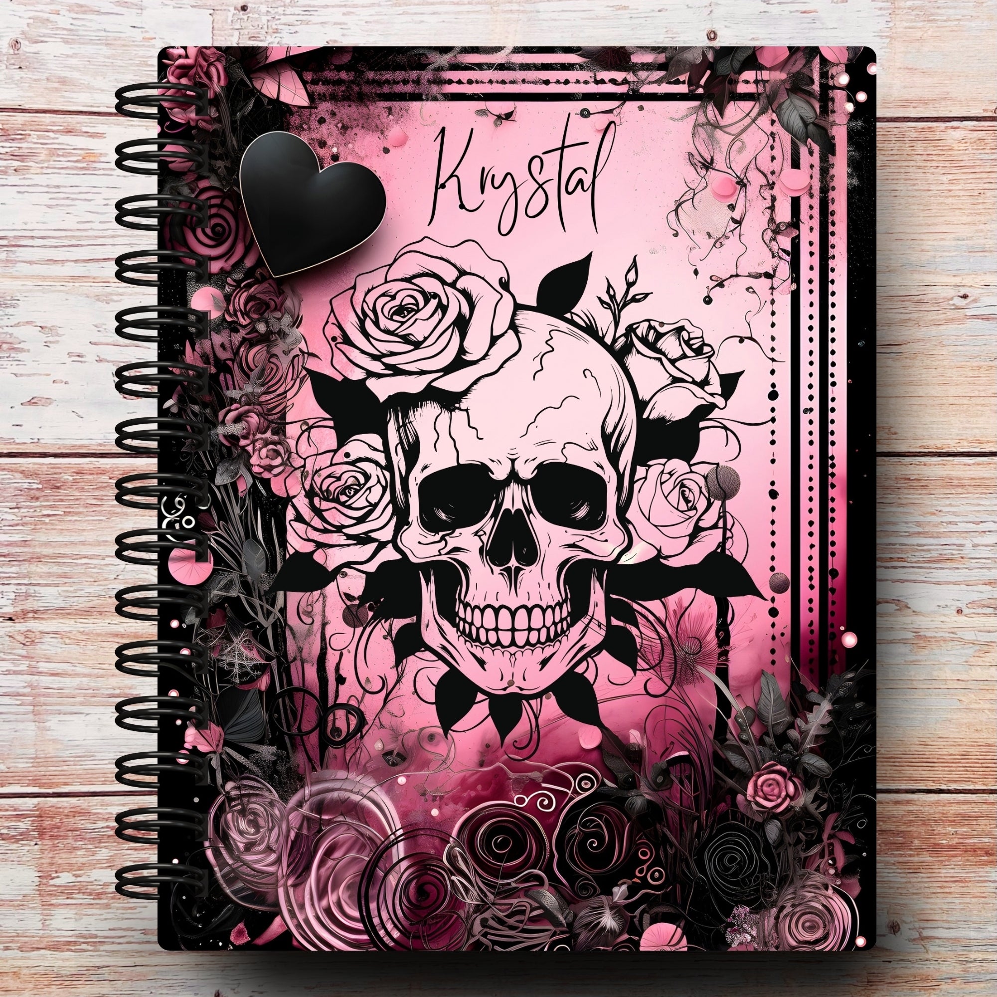 Holiday Notebooks | Personalized Notebooks | Gothic Festive Skull ...