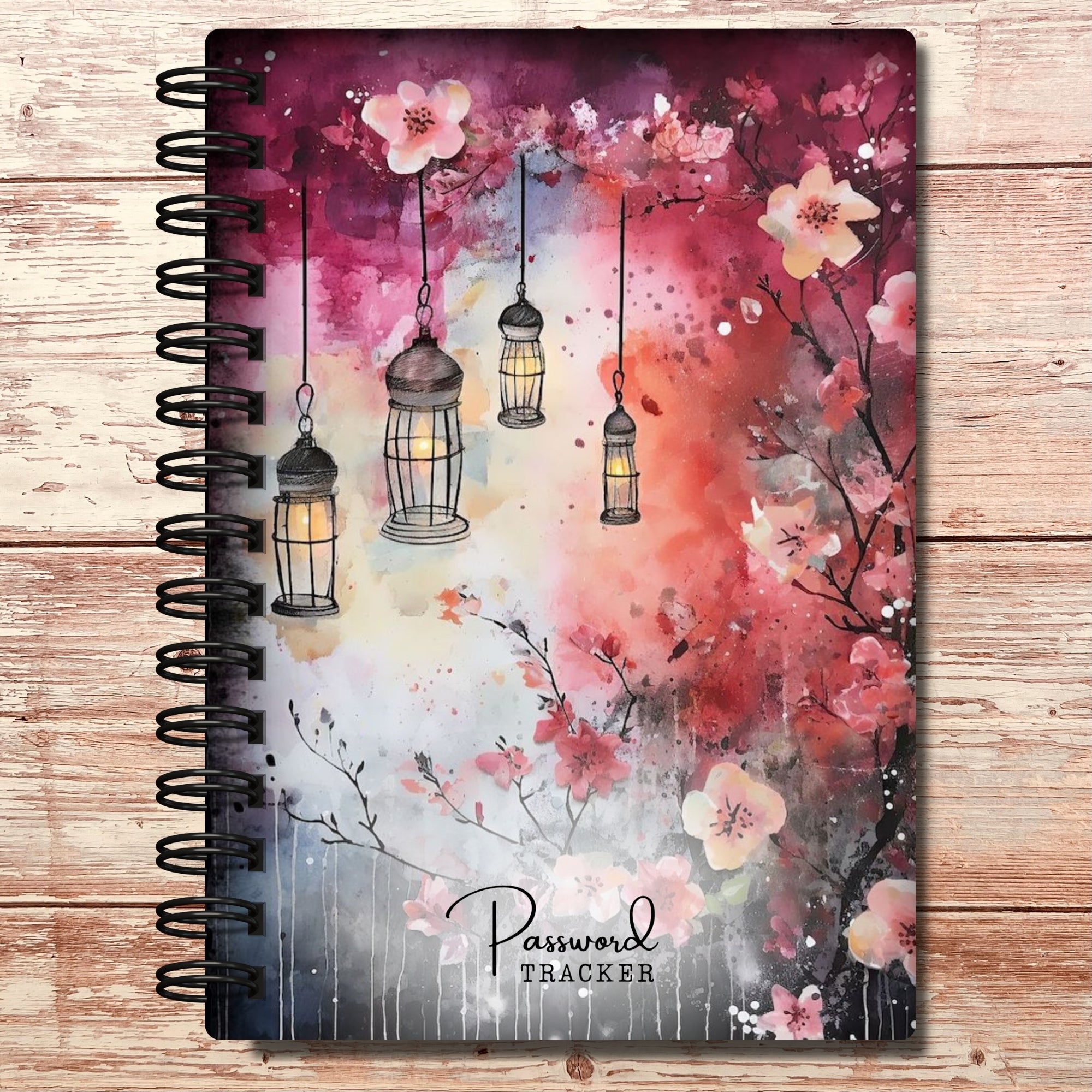 Custom Password Log Book | Midnight Cherry Blossom | Social Media ...