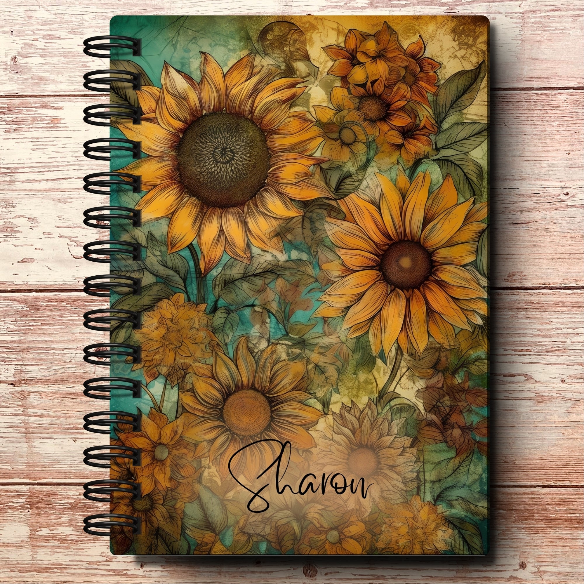 A5 Custom Planner | Vintage Sunflower A5 Planner | Personal Planner ...